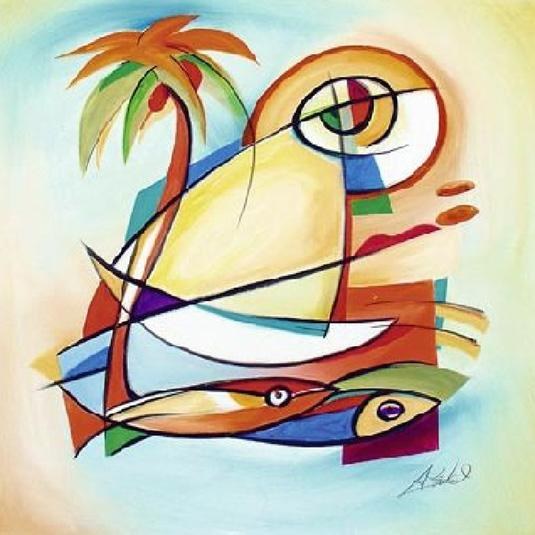 Alfred Gockel Sun Fish I Painting | Best Paintings For Sale