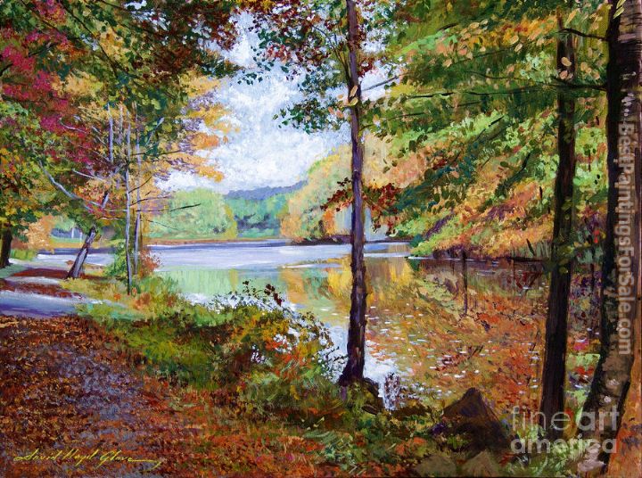 David Lloyd Glover Autumn at Rockefeller Park Painting | Best Paintings ...