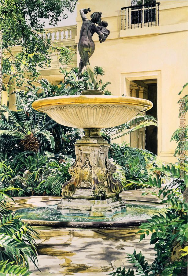 David Lloyd Glover Sailboat Bay Garden Painting | Best Paintings For Sale