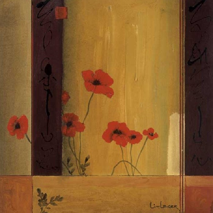 Don Li-Leger Poppy Tile II Painting | Best Paintings For Sale