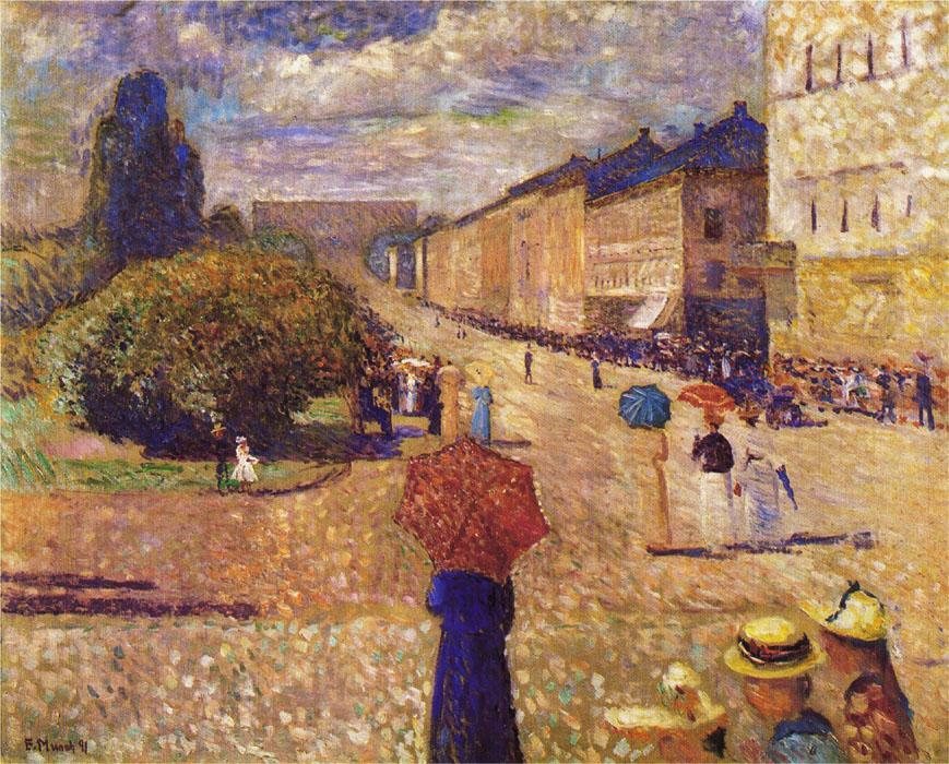 Edvard Munch Spring Day on Karl Johan Street Painting | Best Paintings ...