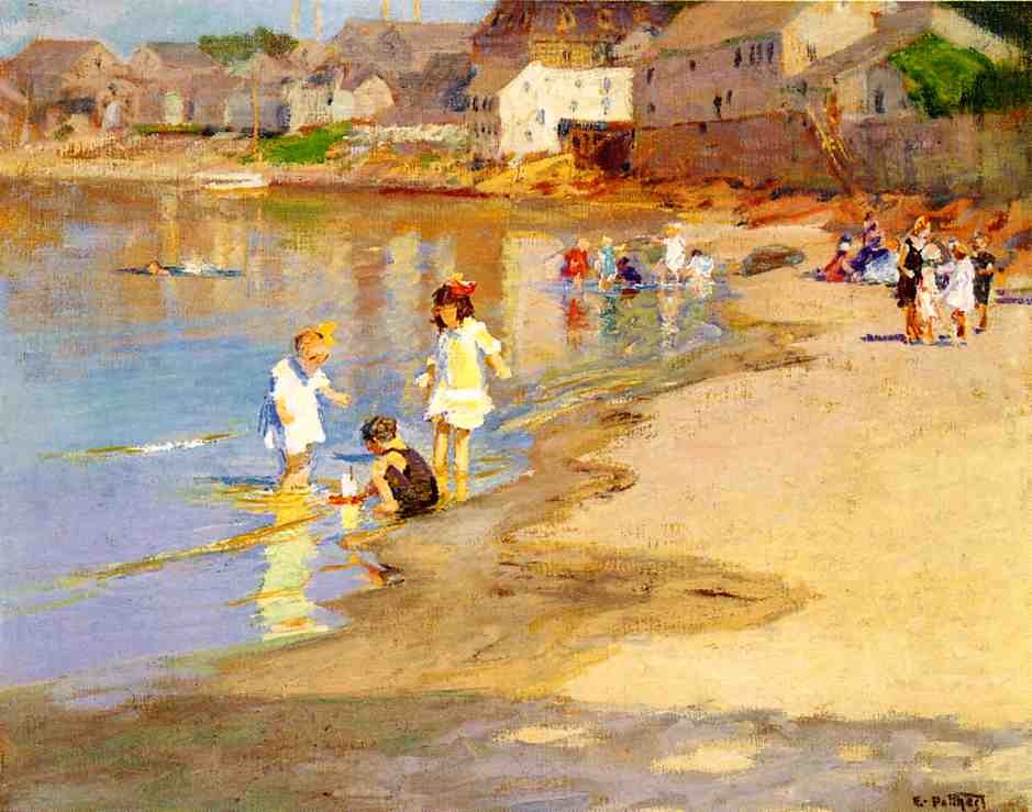 Edward Henry Potthast The White Sails Painting | Best Paintings For Sale