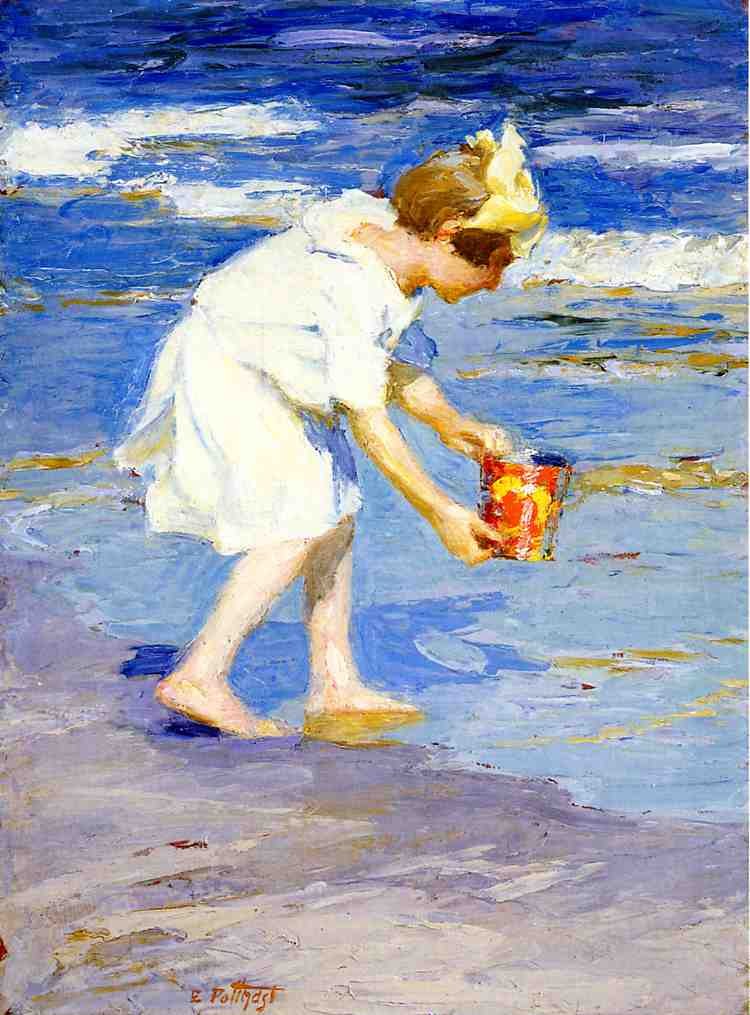Edward Henry Potthast The White Sails Painting | Best Paintings For Sale