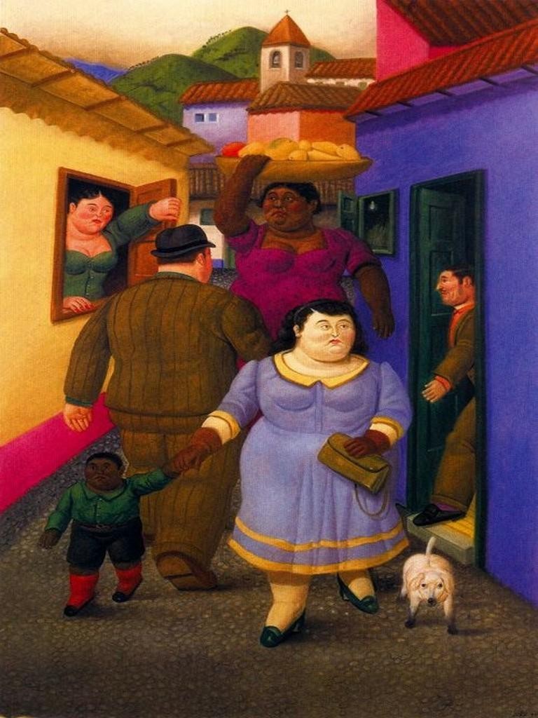 Fernando Botero La calle Painting | Best Paintings For Sale