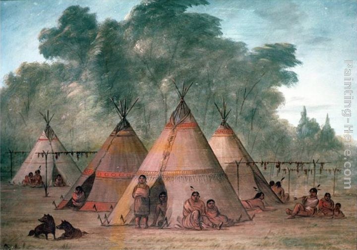George Catlin Sioux Village Painting | Best Paintings For Sale