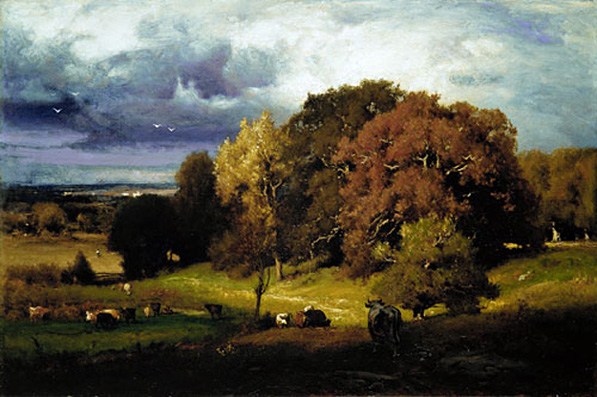 George Inness Landscape with Cattle Painting | Best Paintings For Sale