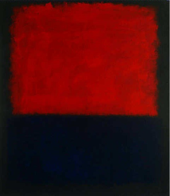 Mark Rothko Red over Dark Blue on Dark Gray Painting | Best Paintings ...