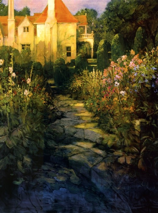 Philip Craig Garden Walk at Sunset Painting | Best Paintings For Sale