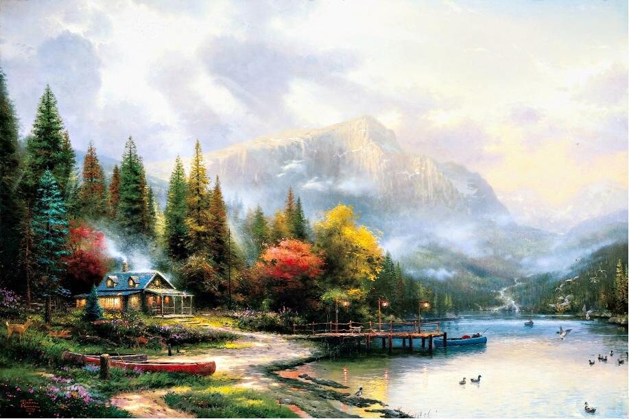 Thomas Kinkade The Sea Of Tranquility Painting | Best Paintings For Sale