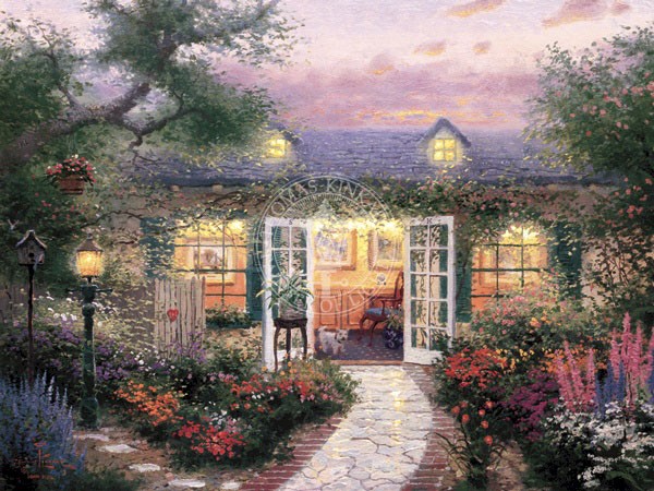 Thomas Kinkade Nanette's Cottage Painting | Best Paintings For Sale