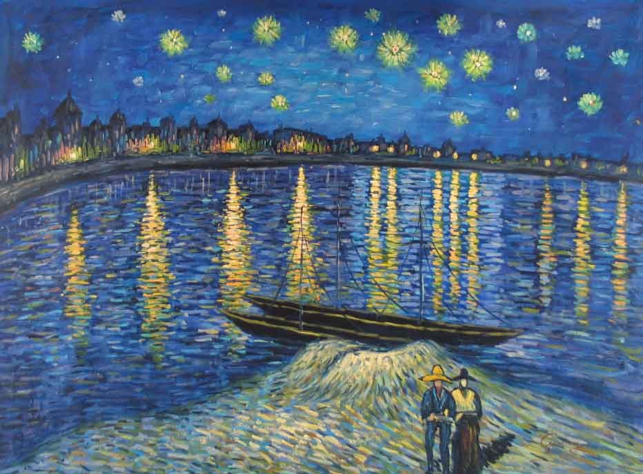Vincent van Gogh Starry Night Over the Rhone 2 Painting | Best ...