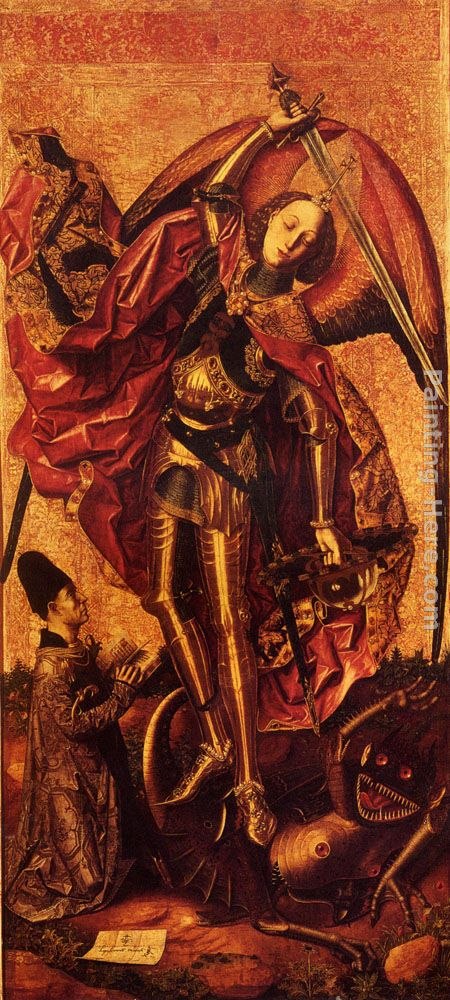 Bartolome Bermejo St. Michael And The Dragon Painting | Best Paintings ...
