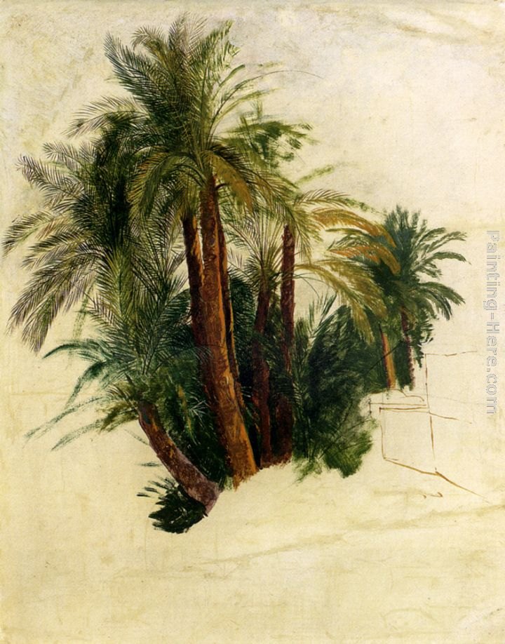 Edward Lear Study Of Palm Trees Painting | Best Paintings For Sale