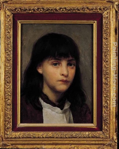 Edwin Harris Portrait of a Young Girl Painting | Best Paintings For Sale