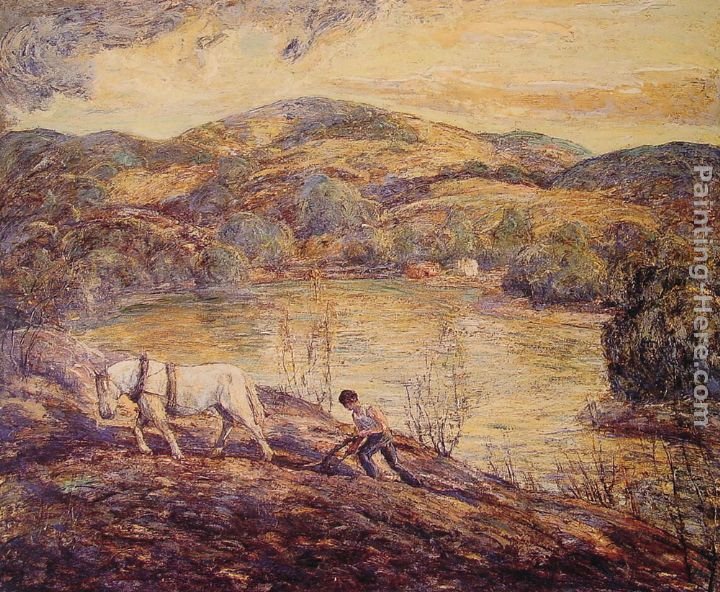 Ernest Lawson Ploughing Painting | Best Paintings For Sale
