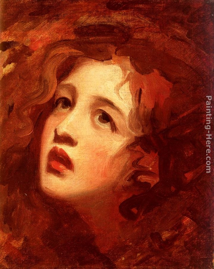 George Romney Portrait Study Of Emma Hamilton As Miranda Painting ...
