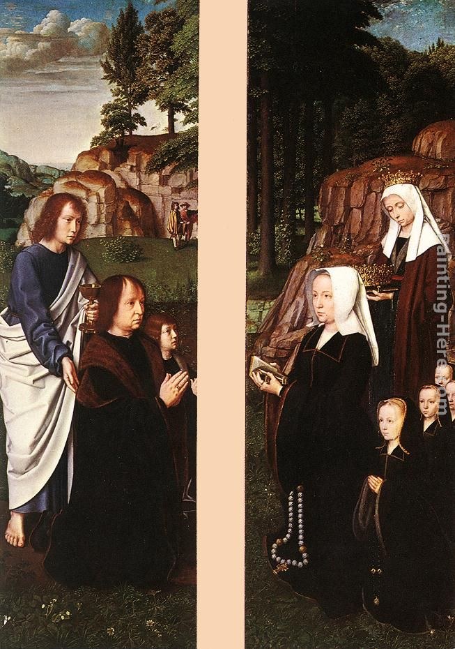 Gerard David Triptych of Jean Des Trompes (side panels) Painting | Best ...