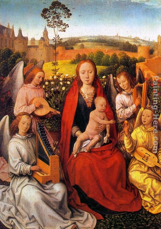 Hans Memling Virgin and Child with Musician Angels Painting | Best ...