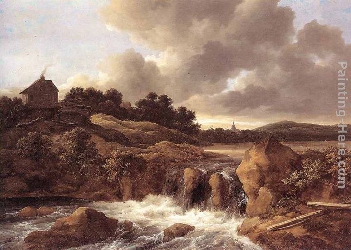 Jacob van Ruisdael Landscape with Waterfall Painting | Best Paintings ...