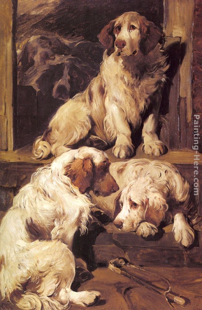 John Emms Clumber Spaniels Painting | Best Paintings For Sale