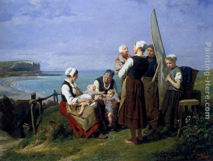 Jules Trayer Saturday Afternoon On The Coast Of Normandy Painting ...
