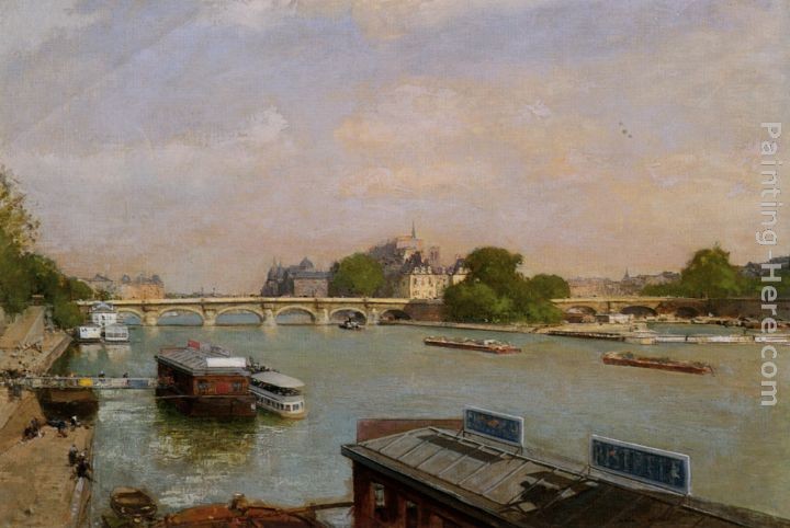 Luigi Loir Ile de la cite Painting | Best Paintings For Sale