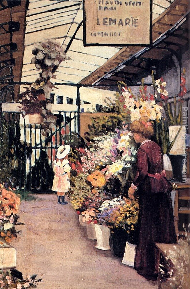 Marguerite Rousseau The Flower Market Painting | Best Paintings For Sale