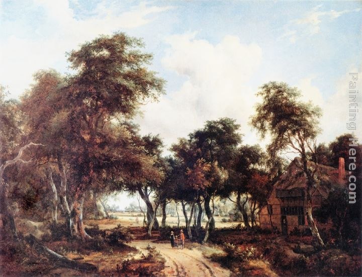 Meindert Hobbema Landscape with Woods and Cottage Painting | Best ...