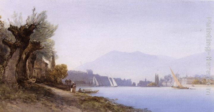 William Callow A View Of Geneva Harbour Painting | Best Paintings For Sale