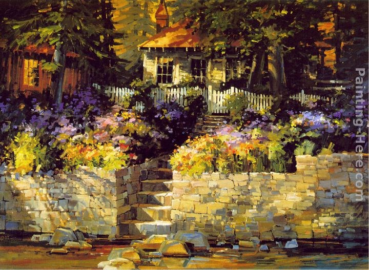 Songer Steve River Garden Painting | Best River Garden Paintings For Sale