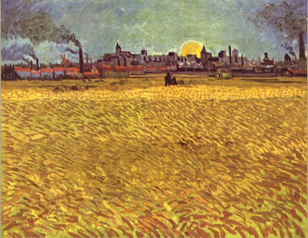Vincent van Gogh WheatField at Sunset Painting | Best WheatField at ...