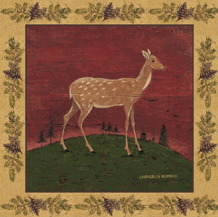 Warren Kimble Folk Fawn Painting | Best Folk Fawn Paintings For Sale