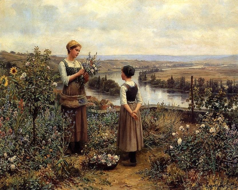 Daniel Ridgway Knight Brittany Girl Overlooking Stream Painting | Best ...