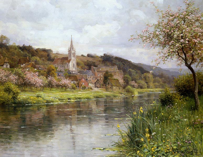 Louis Aston Knight Along the Seine Painting | Best Paintings For Sale