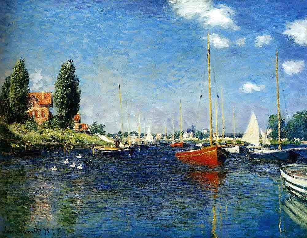 Claude Monet The Red Boats Argenteuil Painting | Best Paintings For Sale